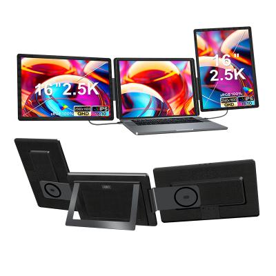 China 2.5K QHD Laptop Detachable Monitor Tri Screen Portable Monitor 16 Inch for sale