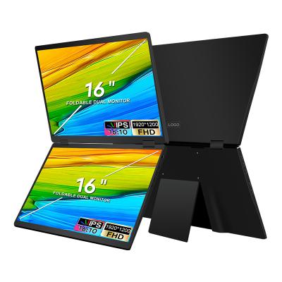 China Matte 1200P FHD Portable Foldable Monitor IPS 16:10 Driver Free Folding Computer Screen for sale