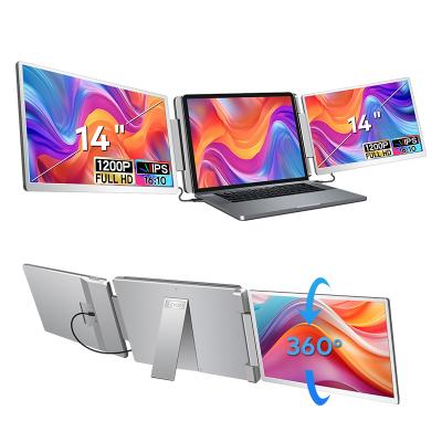 China FHD IPS Tri Screen Monitor Extend Screen Monitor With Dual Full Featured USB-C for sale