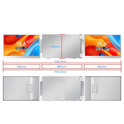 China FHD 15.6 Inch Desktop Triple Monitor 1080P USBC & HD Computer Monitor Extender for sale