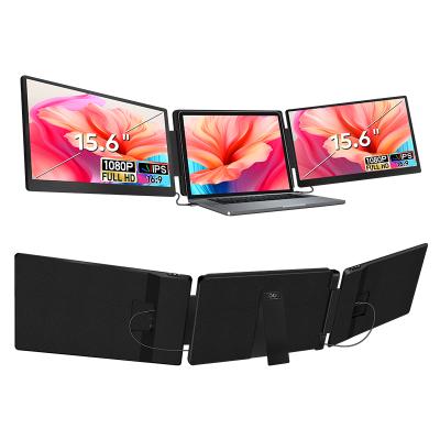 China 1080P FHD IPS 15.6 Inch Tri Screen Monitor 16:9 Wide Display For Business for sale