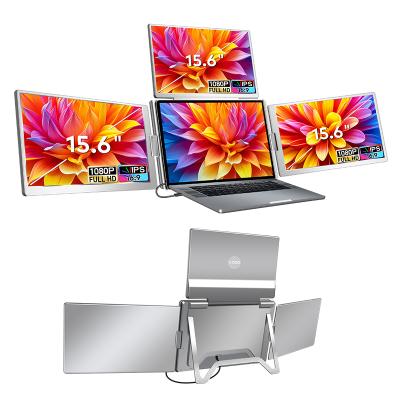 China Folding Quad Screen Monitor Type C LCD Monitor Extender For Laptops for sale