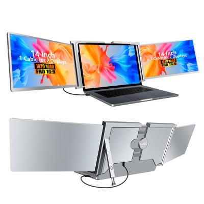 China FHD 14 Inch Portable Monitor Laptop Dual Screen IPS Panel With 1920*1080 LCD Monitors for sale