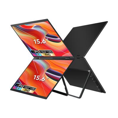 China 15.6 Inch Portable Foldable Monitor 1080P LCD Folding Screen Monitor for sale