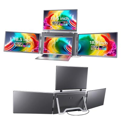 China Single Cable 18.5In Portable Quad Monitor Large Screen 60Hz Monitor Extender Laptop for sale