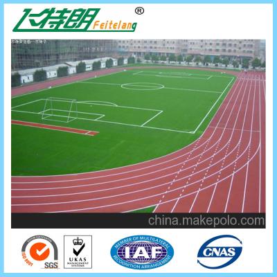中国 無毒なリサイクルされた合成ゴムのフロアーリング連続したトラック表面材料 販売のため