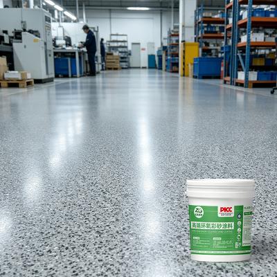 China Pre Mixed Epoxy Color Sand Floor Paint Chemical Resistant Industrial Epoxy Paint for sale