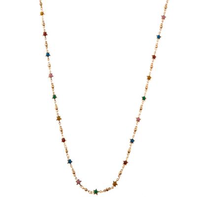 Cina Multicolor Beaded 14K Gold-Plated Chain Link Necklace with Butterfly/Flower/Heart/Shell/Star Pendant in vendita