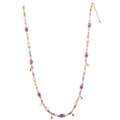 Cina Multicolor Beaded 14K Gold-Plated Chain Link Necklace with Butterfly/Flower/Heart/Shell/Star Pendant in vendita