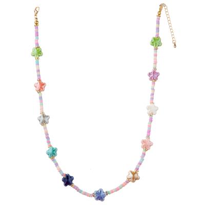 Cina Multicolor Beaded 14K Gold-Plated Chain Link Necklace with Butterfly/Flower/Heart/Shell/Star Pendant in vendita