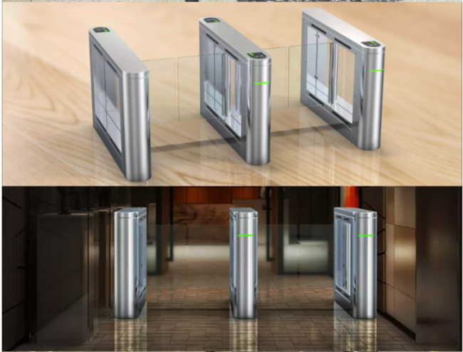 Los torniquetes de acrílico automáticos de la barrera del oscilación SS304 hacen frente al reconocimiento para el apartamento 1