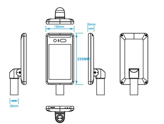 Terminal delgado del reconocimiento de cara del AI de 8 pulgadas con la detección 0 de la fiebre