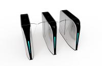 China SUS304 RFID Flap Barrier Turnstile 1400mm Access Control Gate for Office Entry for sale