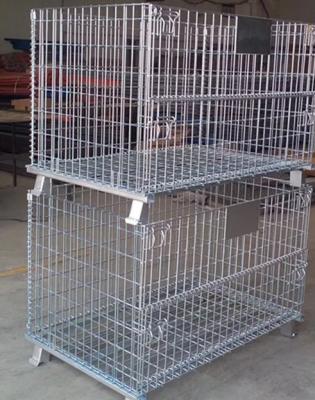 Cina Metallo accatastabile industriale Mesh Large Foldable Wire Basket di stoccaggio in vendita