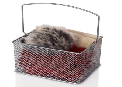 China Alambre rectangular Mesh Storage Baskets With Handle de la anchura de la longitud 250m m de 370m m en venta
