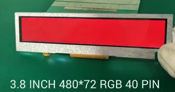 Tipo a 3,8 pollici TFT LCD, 480X72 risoluzione, interfaccia di RGB di 40 perni, 300cd/m2 di Antivari,