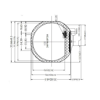 Китай 1.22 дюймовый круглый TFT дисплей LCD 240X204 SPI интерфейс 280CD/M2 CTP продается