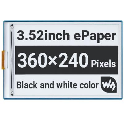 중국 3.52 인치 전자 종이 디스플레이 빨간색 / 검은색 / 흰색 360X240 햇빛 읽기 SPI 인터페이스 판매용