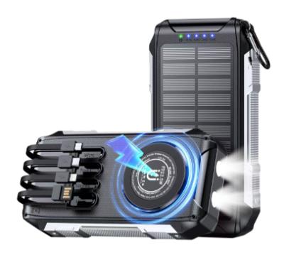 중국 태양광 보조 배터리 22.5W 고속 충전 30000 실제 용량 LED 조명 태양광 입력 전류 판매용