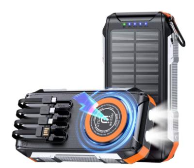 중국 태양광 보조 배터리 22.5W 고속 충전 30000 실제 용량 LED 조명 태양광 입력 전류 판매용