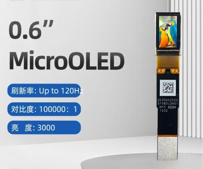 China 0,60-inch Micro OLED-scherm | 3000 helderheid, 120Hz hoge vernieuwingsfrequentie, dubbele interfaces (I2C/MIPI) Geschikt voor detectie buitenshuis / VR-apparaten, HD zelfverlichting, snelle integratie Te koop