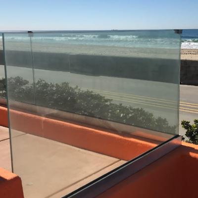 China u channel aluminium frameless tempered glass railing for outdoor balcony for sale