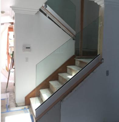 China glass stair railing design aluminum u channel base glass balustrade for sale