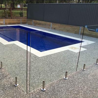 China Cheap portable swimming pool fence spigot frameless glass aluminum railing for sale
