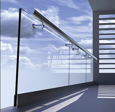 China Cheap aluminum U channel frameless tempered glass railing with side mount handrail for sale
