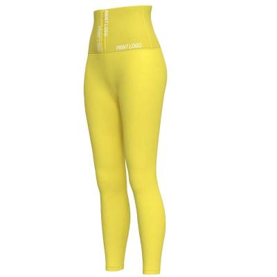Cina XL giallo 95cm alto Waisted che esegue gli alti pantaloni di yoga di aumento delle ghette in vendita