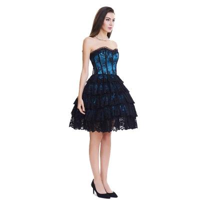 Cina Bustier e corsetto blu scuro del pizzo più il vestito disossato d'acciaio dal corsetto di dimensione in vendita