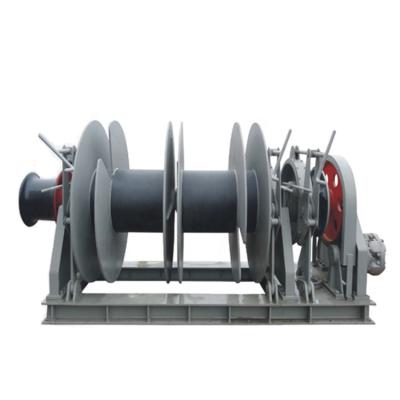 China 30 TON Remote Control Electric Gasoline Engine Hoist Cable Puller Pulling Logging Double Drum Yacht Anchor Winch Parts for sale