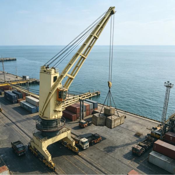 Quality Wire Rope Luffing Crane, Fixed Marine/Port Crane with Full Load Luffing for sale