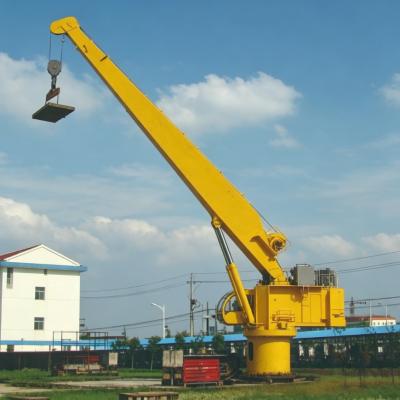 China Hydraulic Cylinder Luffing Marine Deck Crane with 55 ton Rated Load, 36m Lifting Height, and 360° Slewing Capability for sale