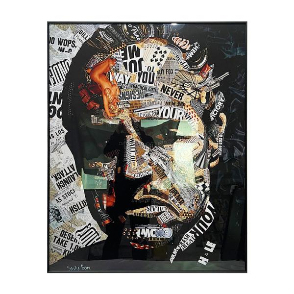Quality 6 Color Portrait Crystal Porcelain Painting On Acrylic Graffiti Art Wall Decor With Frame for sale