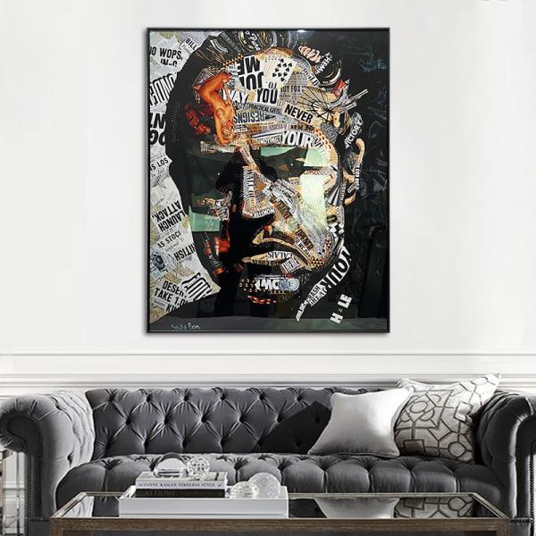 Quality 6 Color Portrait Crystal Porcelain Painting On Acrylic Graffiti Art Wall Decor for sale