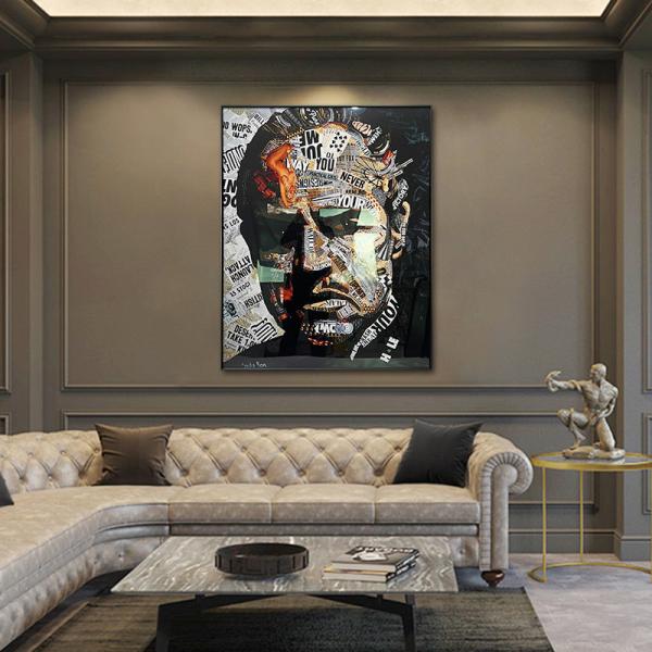 Quality 6 Color Portrait Crystal Porcelain Painting On Acrylic Graffiti Art Wall Decor for sale