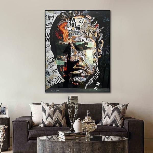 Quality 6 Color Portrait Crystal Porcelain Painting On Acrylic Graffiti Art Wall Decor for sale