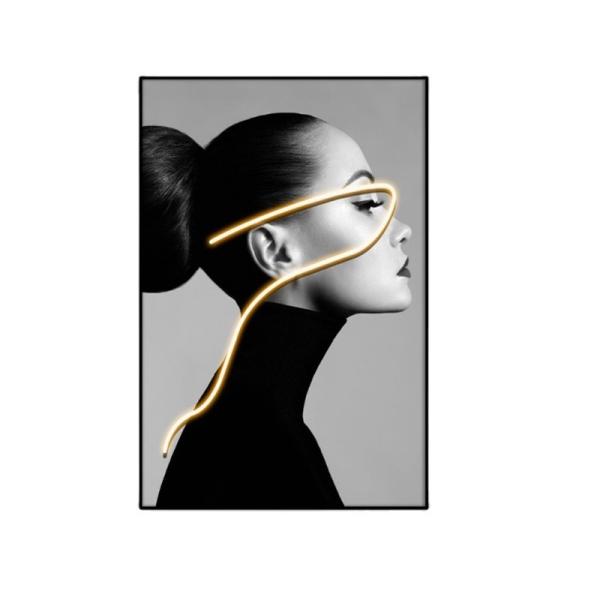 Quality Modern Style 3D LED Portrait Poster Printed On Canvas Wall Art For Entrance Decorative for sale