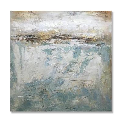 China Pintura al óleo abstracta pintada a mano en lienzo para sala de estar Método de impresión de 6 colores Sujetos PAISAJE en venta
