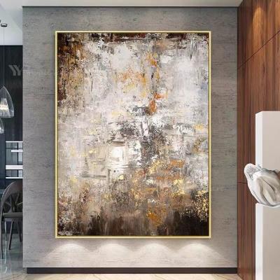Cina 100% realizzato a mano originale Abstract Custom Oil Painting Canvas Arte moderna dipinta a mano in foglio d'oro 6 colori Metodo di stampa NO Frame in vendita