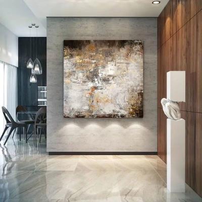 Cina 100% realizzato a mano originale Abstract Custom Oil Painting Canvas Arte moderna dipinta a mano in foglio d'oro 6 colori Metodo di stampa NO Frame in vendita