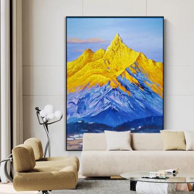 中国 オーダーメイド 手描き ゴールデンマウンテン モダン抽象 厚い質感 キャンバス 3d リリエフ 絵画 様々な印刷方法 販売のため