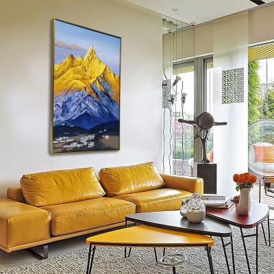 中国 オーダーメイド 手描き ゴールデンマウンテン モダン抽象 厚い質感 キャンバス 3d リリエフ 絵画 様々な印刷方法 販売のため