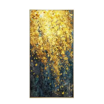 Cina Canvas Support Medio Personalizzato Moderno Dipinto a mano in foglio d'oro Abstract Oil Painting per il soggiorno Decorazione murale in vendita