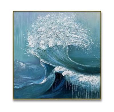 Cina Decorazione per la casa tela originale astratto pesante tessuto ondata di mare parete decorazione appesa pittura su misura non originale accettato in vendita