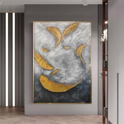 Cina Metodo di stampa a 6 colori su misura Fogli d'oro Paesaggio Arte murale Pittura 3D Tessitura Arte per la decorazione domestica personalizzata in vendita