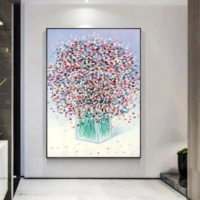 中国 モダン様式 手描き油彩 抽象 彩彩の花 キャンバス 6色 リビングルームの家具 販売のため