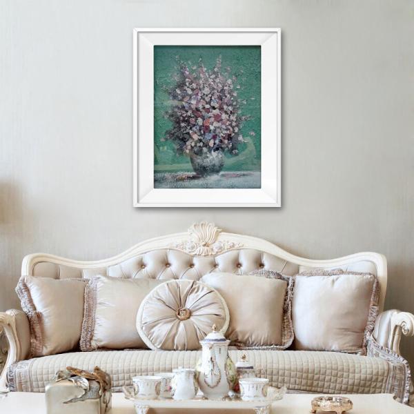 Quality Hand Painted Flowers Canvas Painting Modern Color Knife Oil Painting for Living for sale