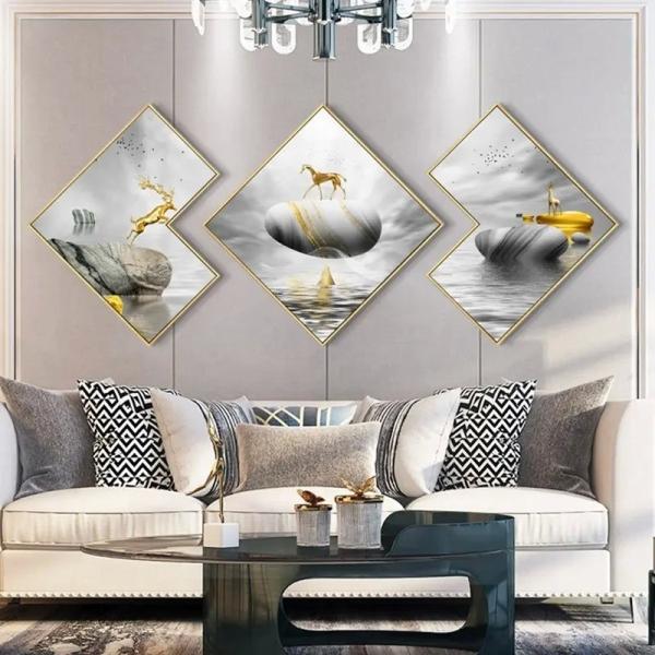 Quality Aluminum Frame Crystal Porcelain Painting Wall Art Japanese Style For Living Room Decor for sale